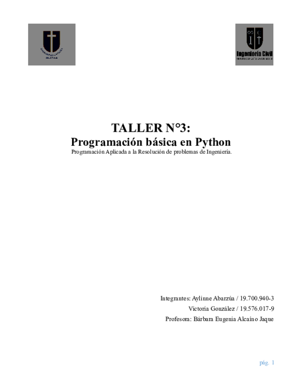 TALLER N°3: Programación básica en Python