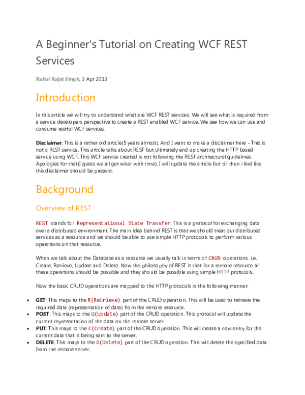 Pdf A Beginner Tutorial On Creating Wcf Rest Services Sugeng Fajarianto