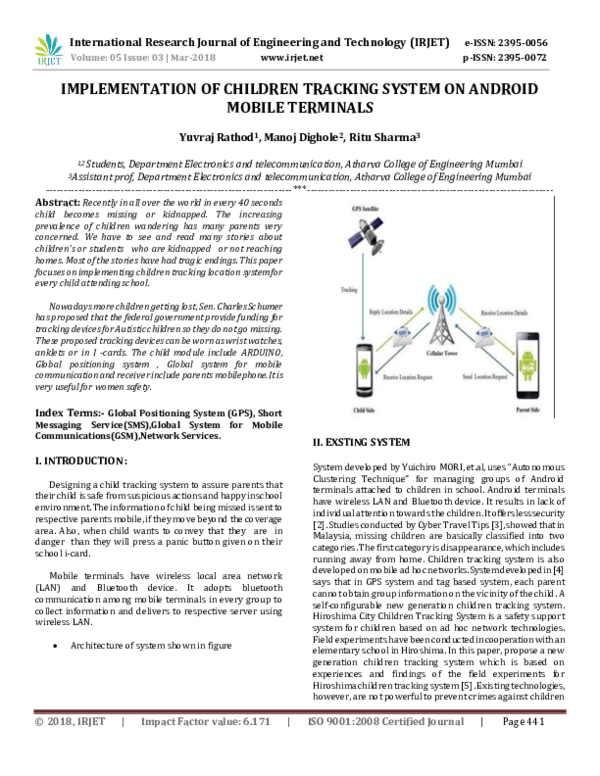 (PDF) IMPLEMENTATION OF CHILDREN TRACKING SYSTEM ON ANDROID MOBILE ...