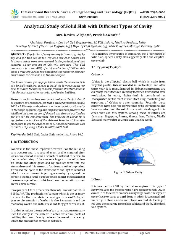 (PDF) Analytical Study of Solid Slab with Different Types of Cavity