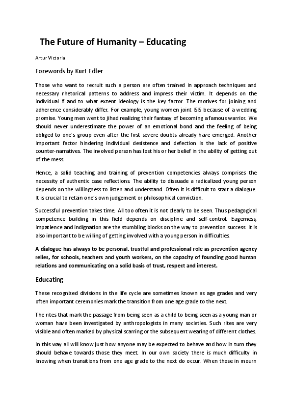 (PDF) The Future of Humanity – Educating