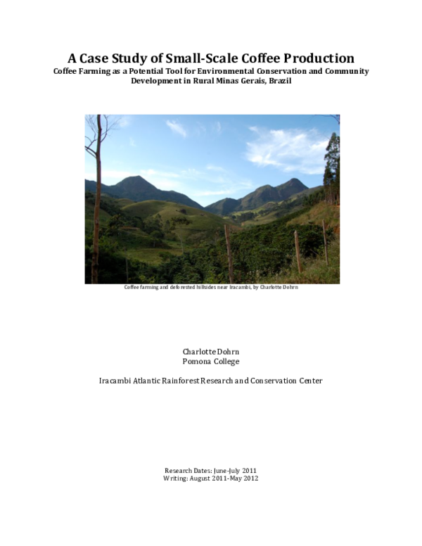 (PDF) A Case Study of Small-Scale Coffee Production Coffee Farming as a ...