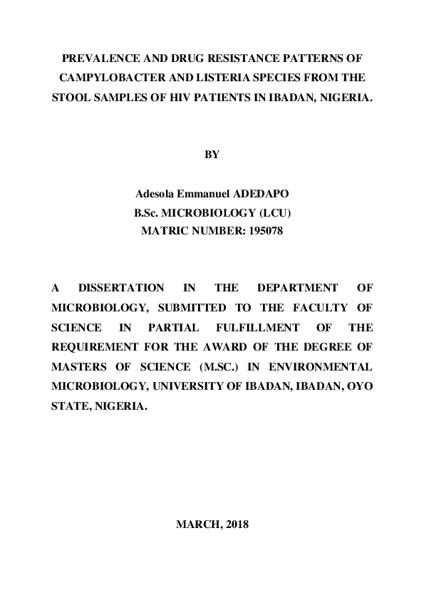 (PDF) Campylobacter and Listeria in HIV Patients