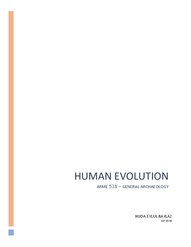 (PDF) HUMAN EVOLUTION | Huda Eylul Baylaz - Academia.edu