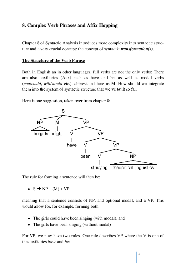 (PDF) On Sobin (2011) - Notes Chapter 8 - Complex Verb Phrases and ...