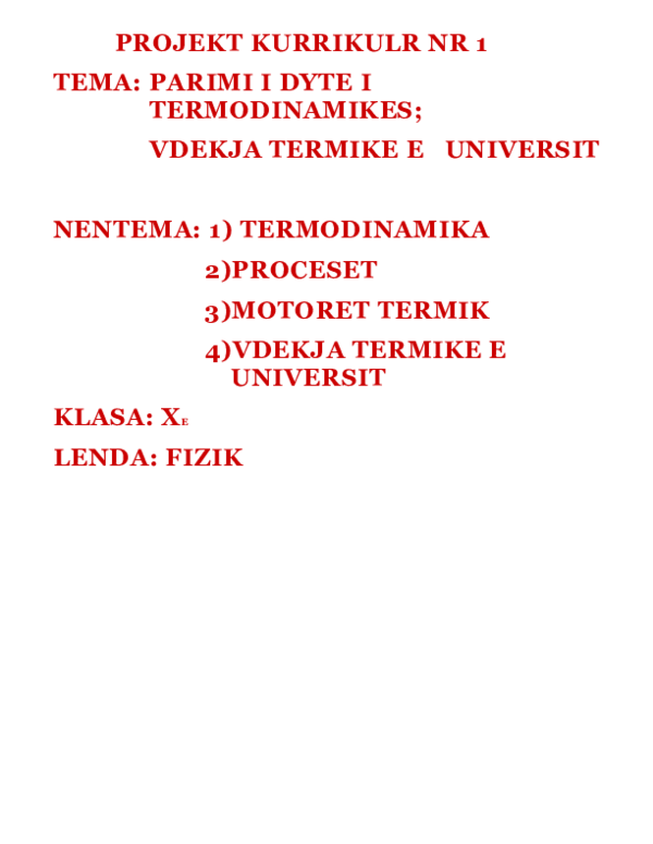 (PDF) PROJEKT KURRIKULR NR 1 TEMA: PARIMI I DYTE I TERMODINAMIKES ...