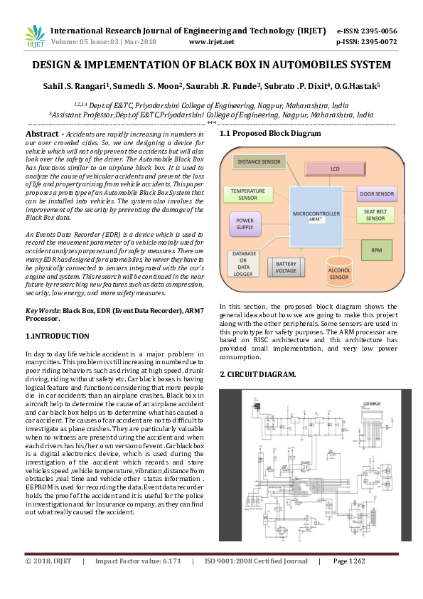 (PDF) DESIGN & IMPLEMENTATION OF BLACK BOX IN AUTOMOBILES SYSTEM