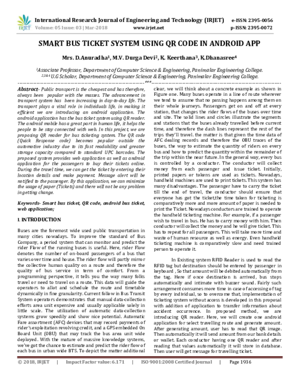 (PDF) SMART BUS TICKET SYSTEM USING QR CODE IN ANDROID APP