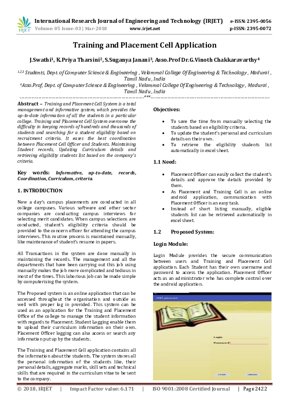 (PDF) Training and Placement Cell Application