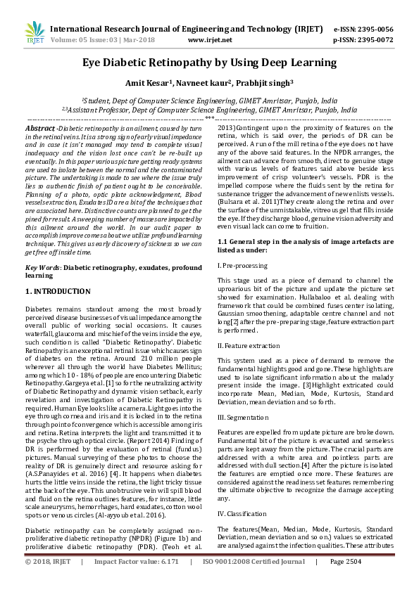(PDF) Eye Diabetic Retinopathy by Using Deep Learning