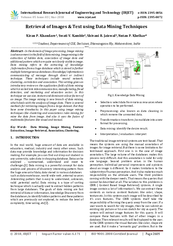 Pdf Retrieval Of Images And Text Using Data Mining Techniques
