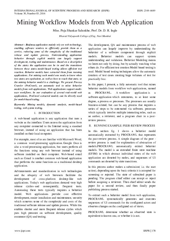 (PDF) Mining Workflow Models from Web Application