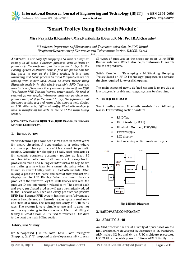 (PDF) " Smart Trolley Using Bluetooth Module