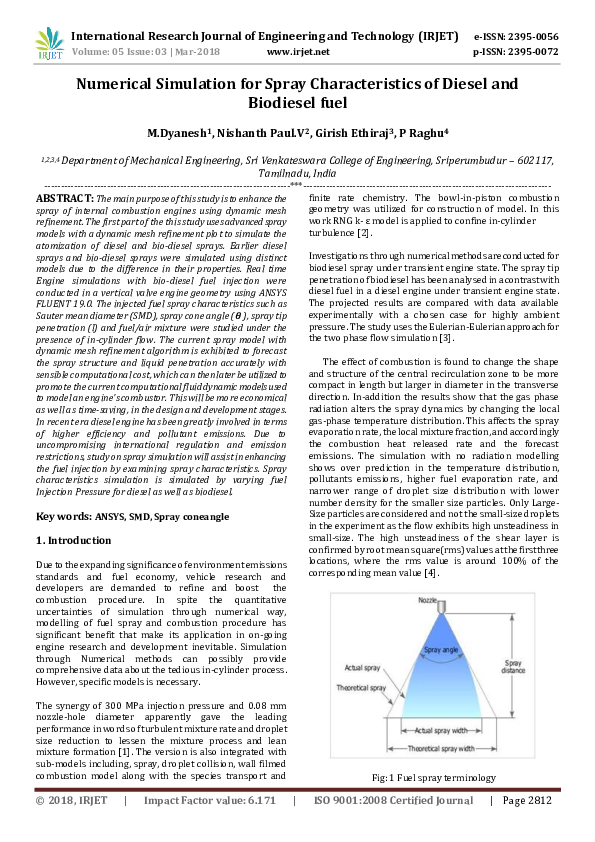 (PDF) Numerical Simulation for Spray Characteristics of Diesel and ...