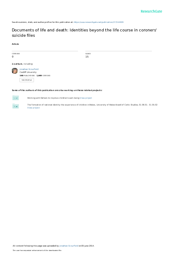 (PDF) Documents of life and death: Identities beyond the life course in ...