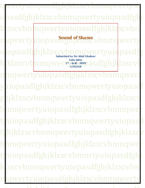 (DOC) Sound of Shame | Hafiza Saba - Academia.edu
