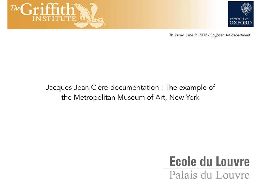 (PDF) Beyond Provenance: Jacques Jean Clère documentation and the ...