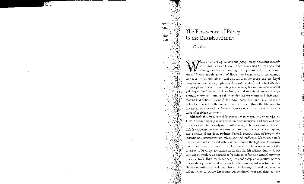 (PDF) The Persistence of Piracy in the British Atlantic