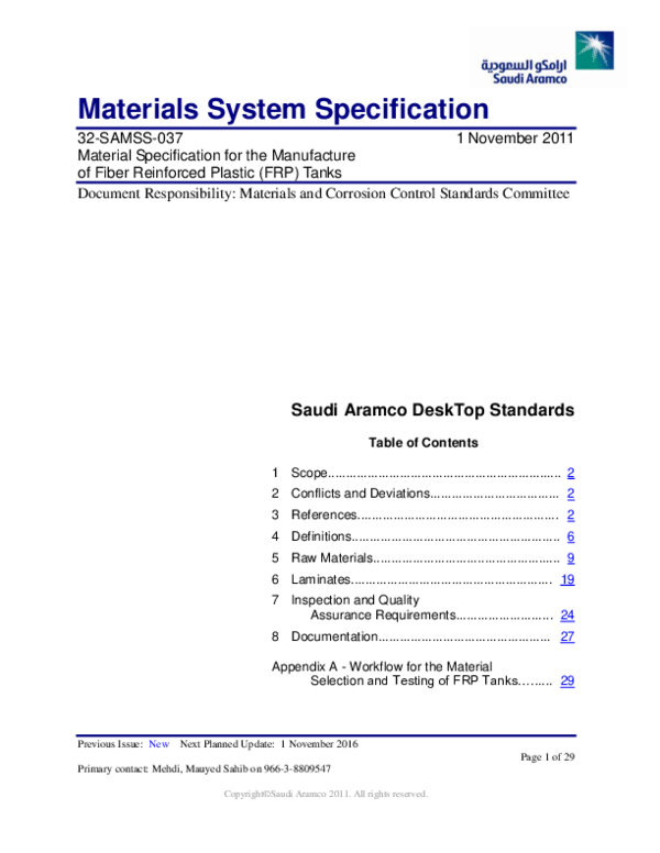 (PDF) Materials System Specification