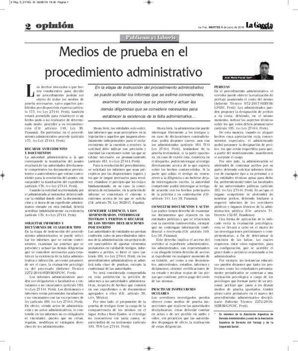 (PDF) MEDIOS DE PRUEBA EN EL PROCEDIMIENTO ADMINISTRATIVO AUTOR JOSE MARIA PACORI CARI