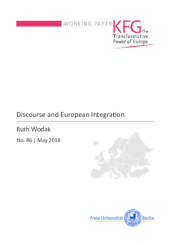 (PDF) KFG Working Paper No. 86 by Ruth Wodak "Discourse and European ...