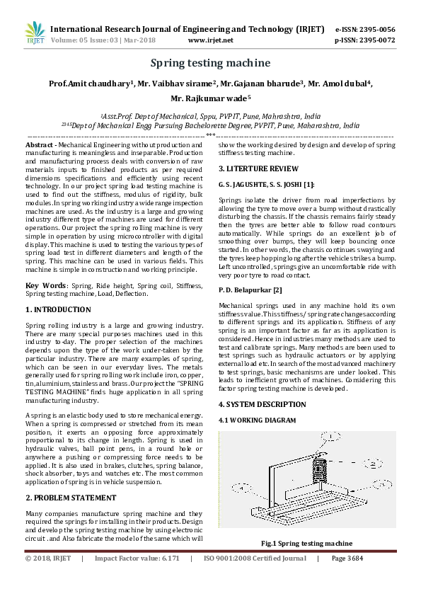 (PDF) Spring testing machine