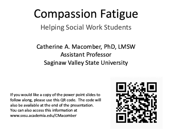 (PDF) Compassion Fatigue Helping Social Work Students