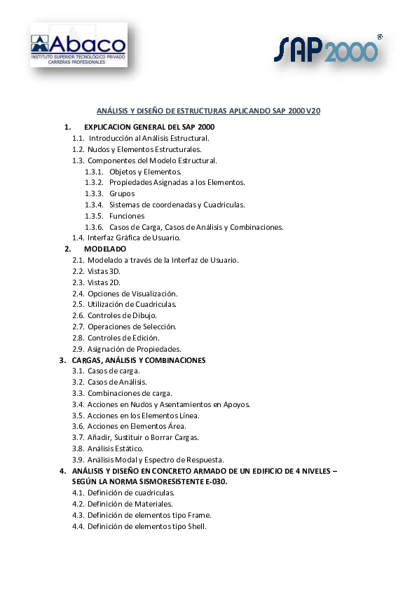 (PDF) ANÁLISIS Y DISEÑO DE ESTRUCTURAS APLICANDO SAP 2000 V20
