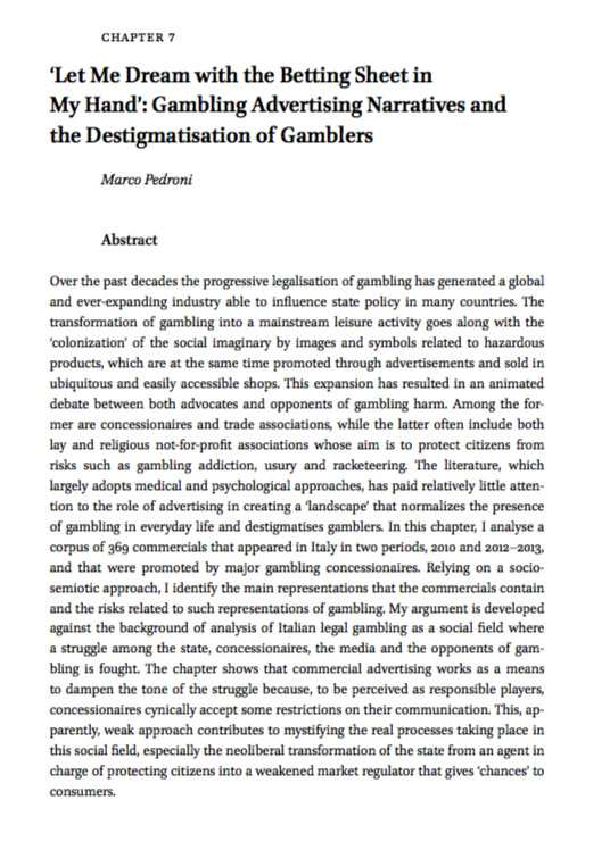 (PDF) ‘Let Me Dream with the Betting Sheet in My Hand’: Gambling ...