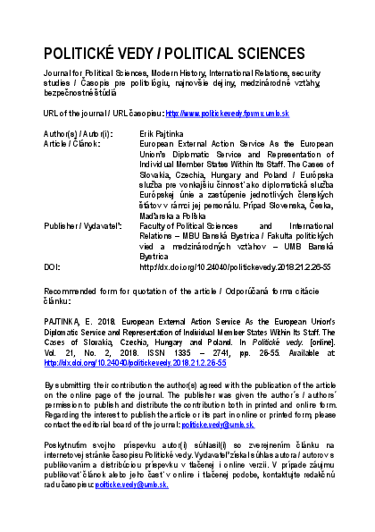 (PDF) European External Action Service as the European Union´s ...