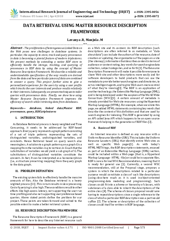 (PDF) DATA RETRIEVAL USING MASTER RESOURCE DESCRIPTION FRAMEWORK