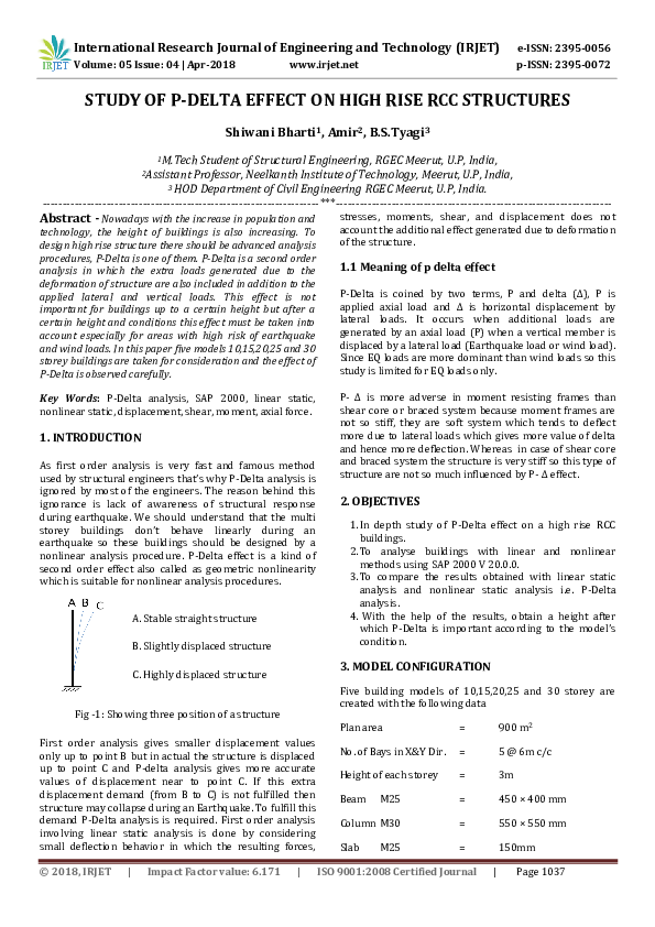 (PDF) STUDY OF P-DELTA EFFECT ON HIGH RISE RCC STRUCTURES