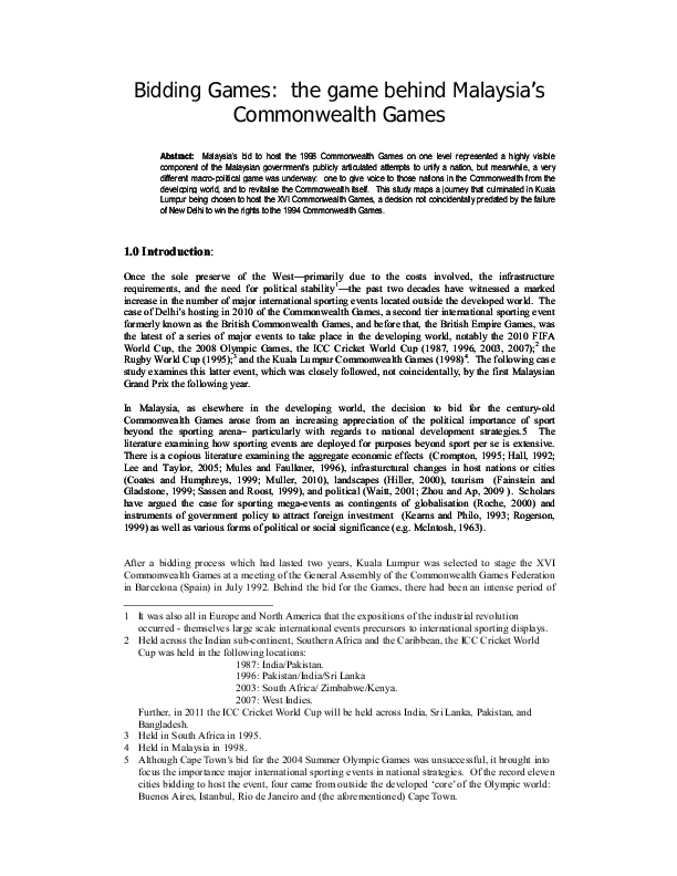 (DOC) The Bidding Games: The Games Behind Malaysia’s Bid to Host the ...