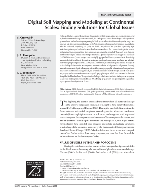 (PDF) Digital Soil Mapping and Modeling at Continental Scales: Finding ...