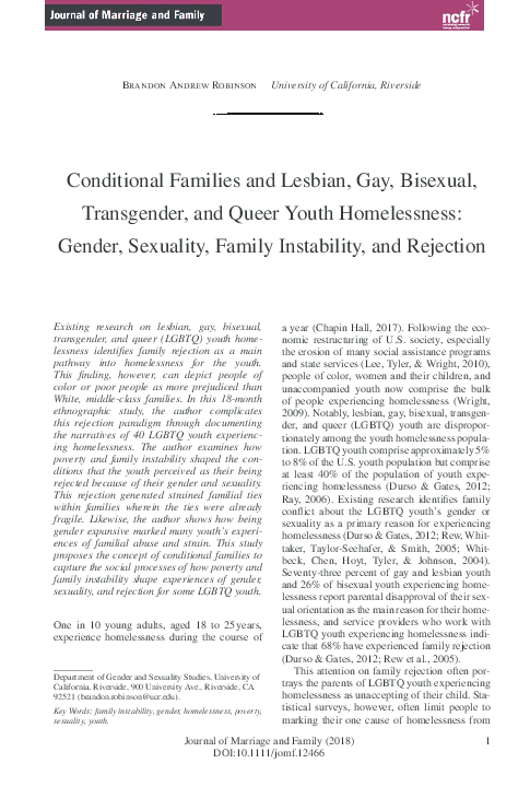 (PDF) Conditional Families and Lesbian, Gay, Bisexual, Transgender, and ...