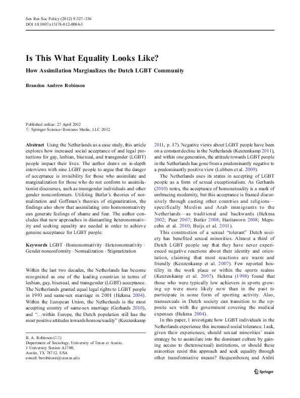 (PDF) Is This What Equality Looks Like? How Assimilation Marginalizes ...