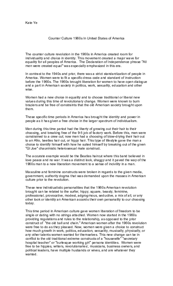 (PDF) America's Mark of Individualism - the Counter Culture Revolution ...