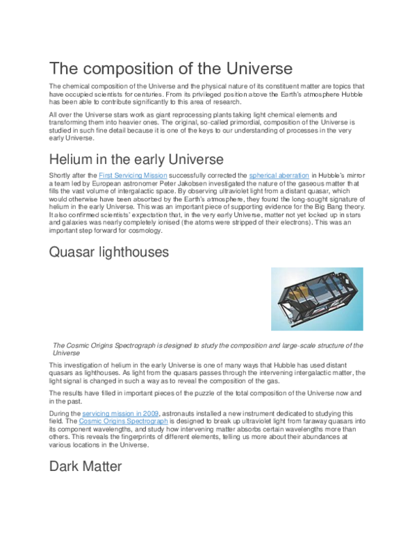 (DOC) The composition of the Universe | katherine reyes - Academia.edu