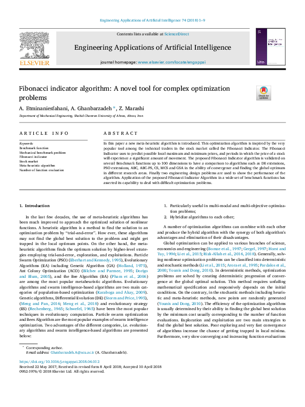 (PDF) Engineering Applications of Artificial Intelligence Fibonacci indicator algorithm: A novel ...