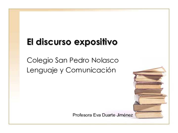 (PDF) El discurso expositivo El discurso expositivo