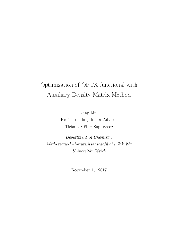 Pdf Optimization Of Optx Functional With Auxiliary Density Matrix Method