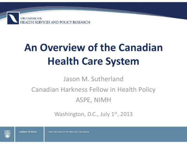 (PDF) An Overview of the Canadian Health Care System