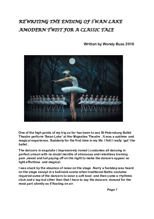 (DOC) REWRITING THE ENDING OF SWAN LAKE: a modern twist for a classic tale