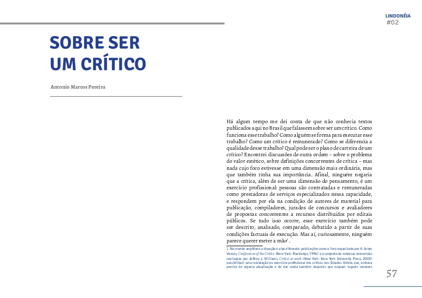 (PDF) Sobre ser um crítico