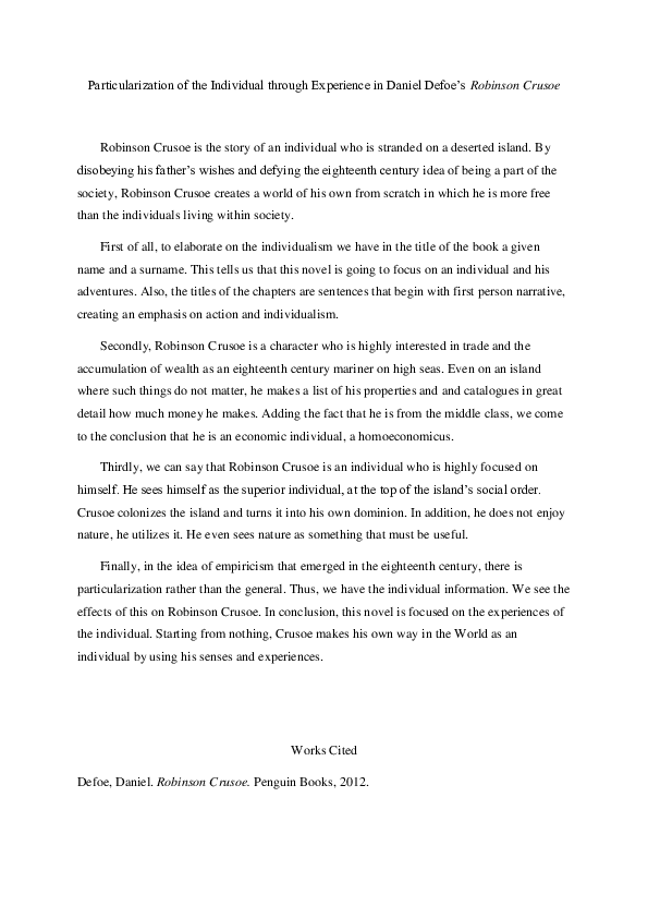 (DOC) Particularization of the Individual through Experience in Daniel ...