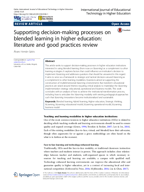 (PDF) Supporting decision-making processes on blended learning in ...