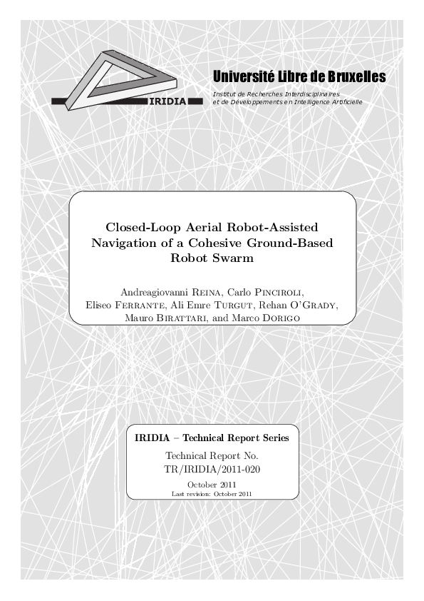 (PDF) Closed-Loop Aerial Robot-Assisted Navigation of a Cohesive Ground-Based Robot Swarm