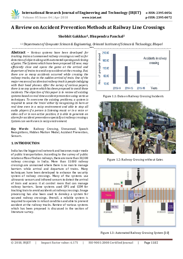 (PDF) A Review on Accident Prevention Methods at Railway Line Crossings