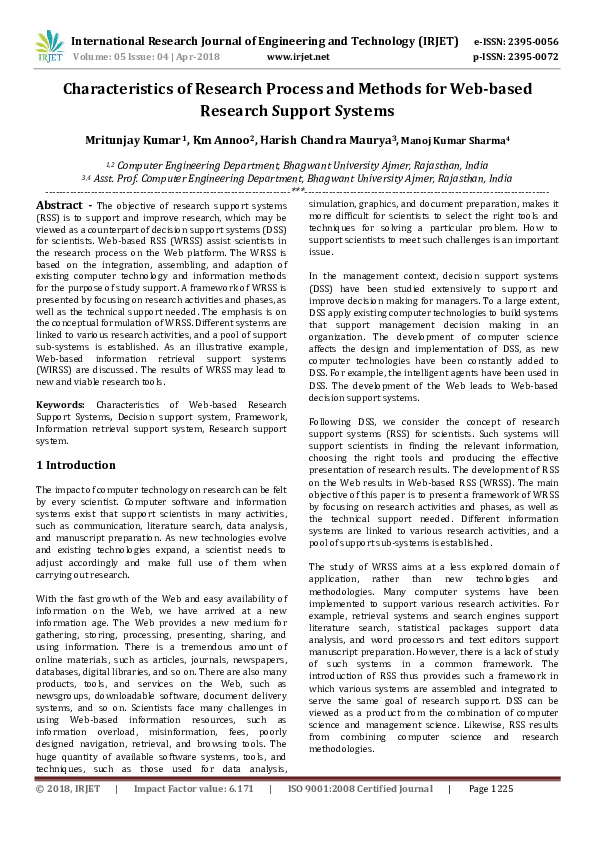 (PDF) Characteristics of Research Process and Methods for Web-Based ...