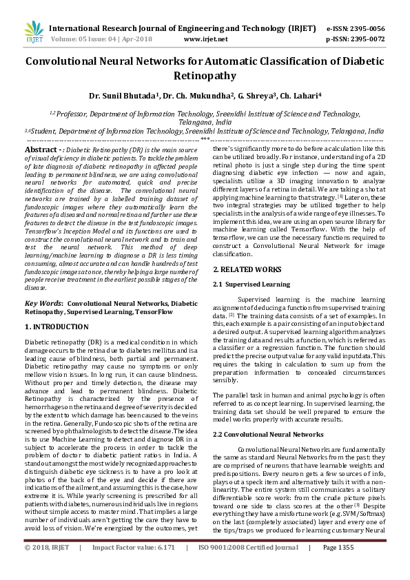 (PDF) Convolutional Neural Networks for Automatic Classification of Diabetic Retinopathy